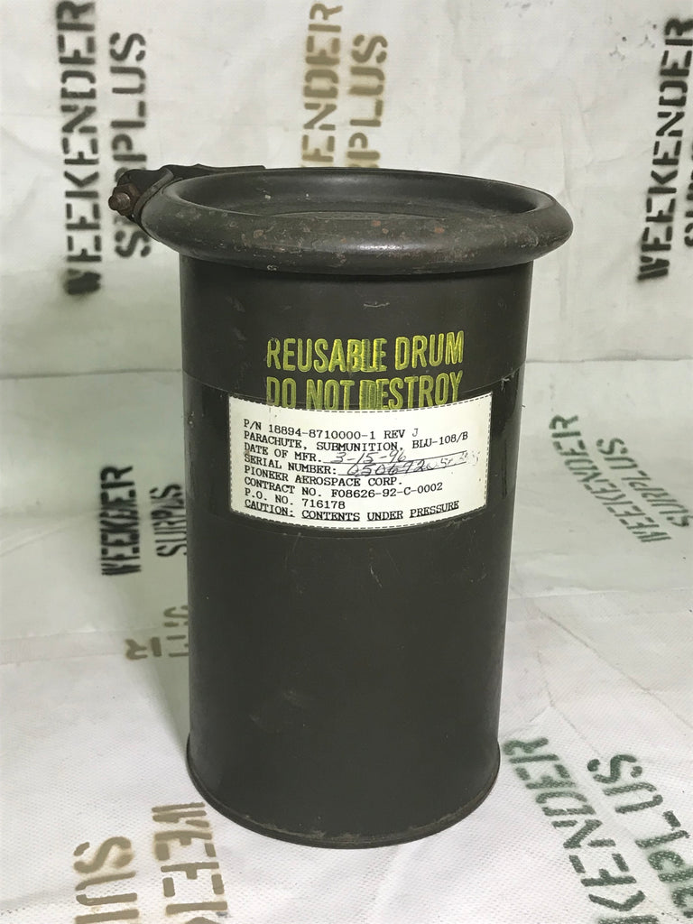 DRUM, BLU-108/B SUBMUNITION PARACHUTE *EMPTY* DATED 1996 - GRADE A ...